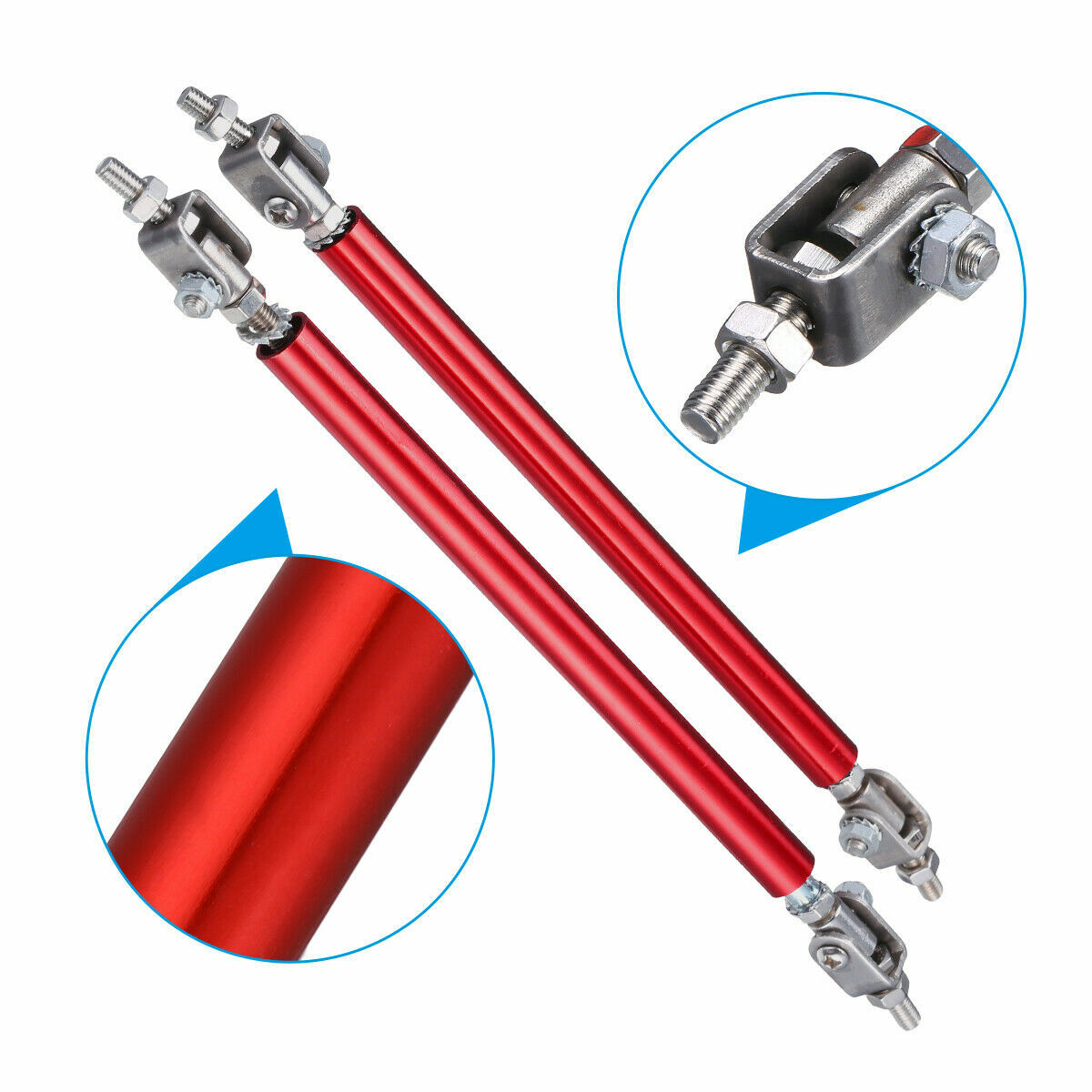 2X Adjustable Front Bumper Lip Splitter Spoiler Strut Rod Tie Support ...