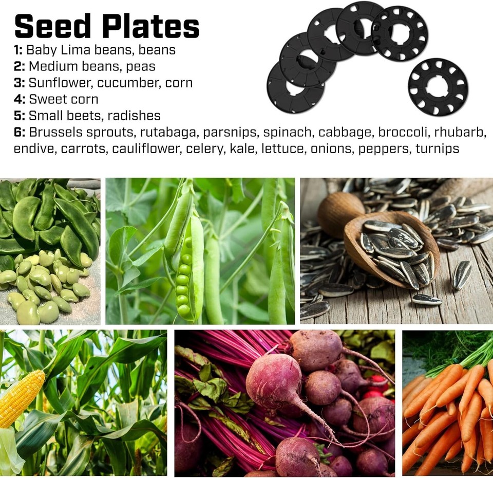 8701B Garden Push Seeder Planter With 6 Seed Plates for up to 20 ...
