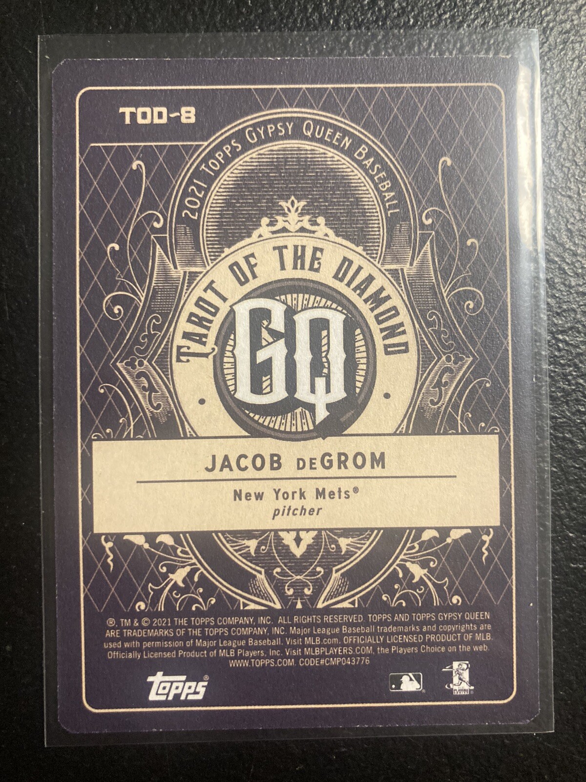 2021 Topps Gypsy Queen Jacob deGrom Tarot of the Diamond Cups Mets TOD ...