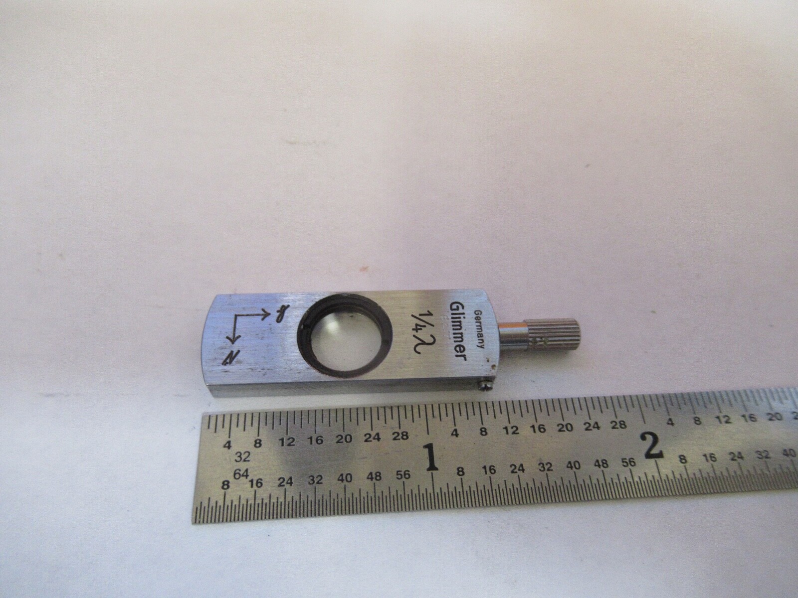 LEITZ GERMANY POL GLIMMER SLIDE MICA MICROSCOPE PART OPTICS AS PICTURED ...