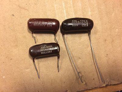 3 Vintage Brown Drop .039 uf 600v Capacitors Vintage Tone Cap EM CDE ...