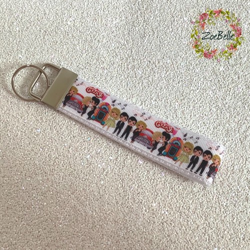 Grease Film TV Musical Danny Zuko Sandy Olsson Keyring Key Fob Handmade ...