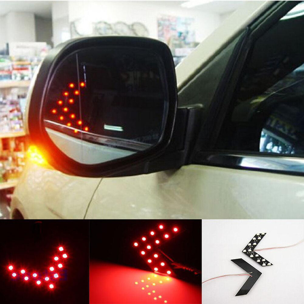 2x Car Side Rear View Mirror 14-SMD LED Lamp Turn Signal Lights Auto ...