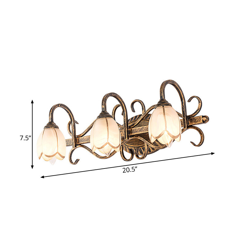 Classic Vanity Lighting Rust-Proof Bathroom Wall Mount Light with Lotus ...