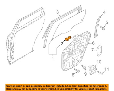 KIA OEM 11-20 Sorento Rear Door Glass Hardware-Door Glass Holder ...