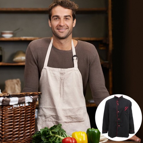 Long-sleeved Chef's Clothes Men's Kitchen Staff Apparel Chefs Shirt | eBay