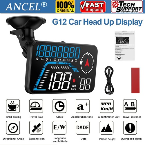 Universal Digital Speedometer GPS Car HUD Head Up Display Overspeed ...