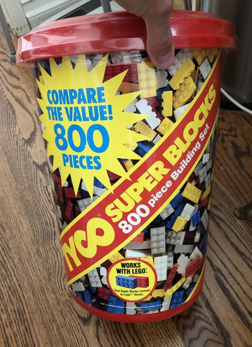 Vintage 1989Tyco Super Blocks 800 Piece Set Conpatible With Lego Older ...