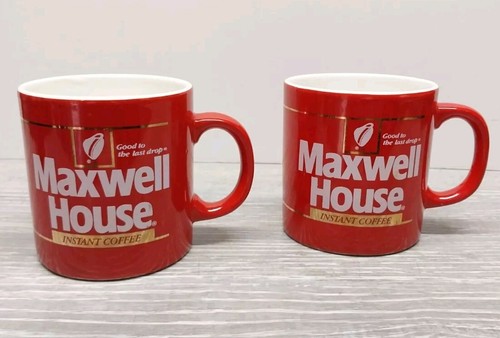 Maxwell House Coffee Mug Set of 2 Red Ceramic England Vintage | eBay