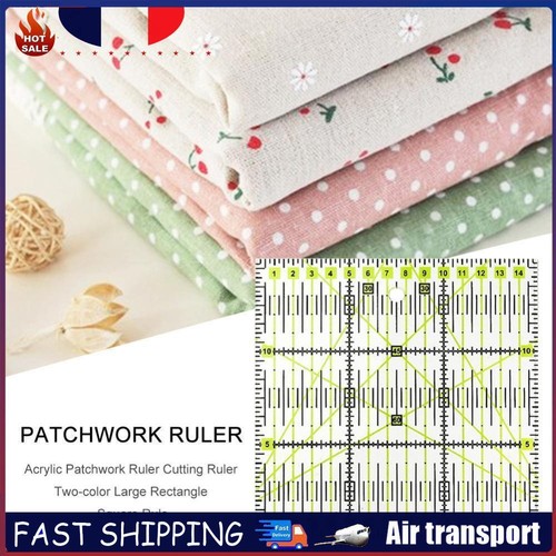 Acrylic Patchwork Ruler Double Color Quilting DIY Sewing Tools (15x15cm ...