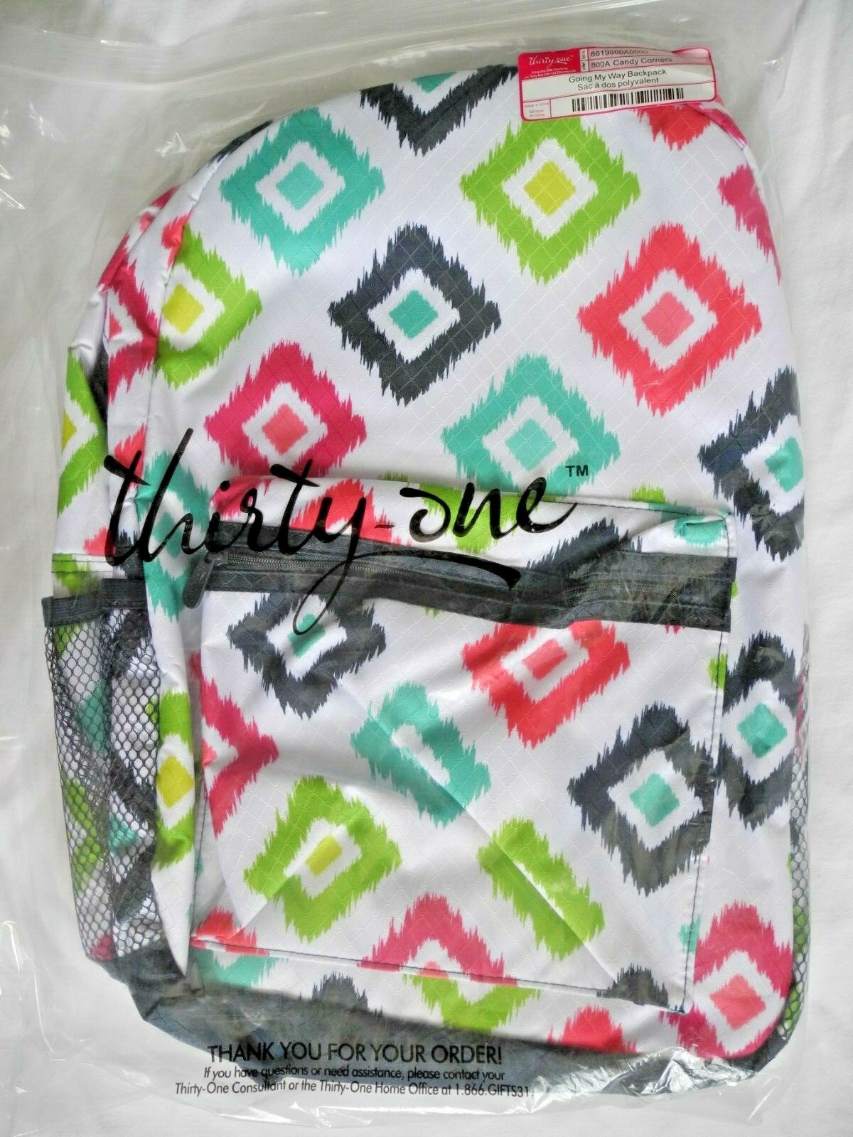 Thirty One Going My Way Backpack in ~RETIRED~ Candy Corners print New ...