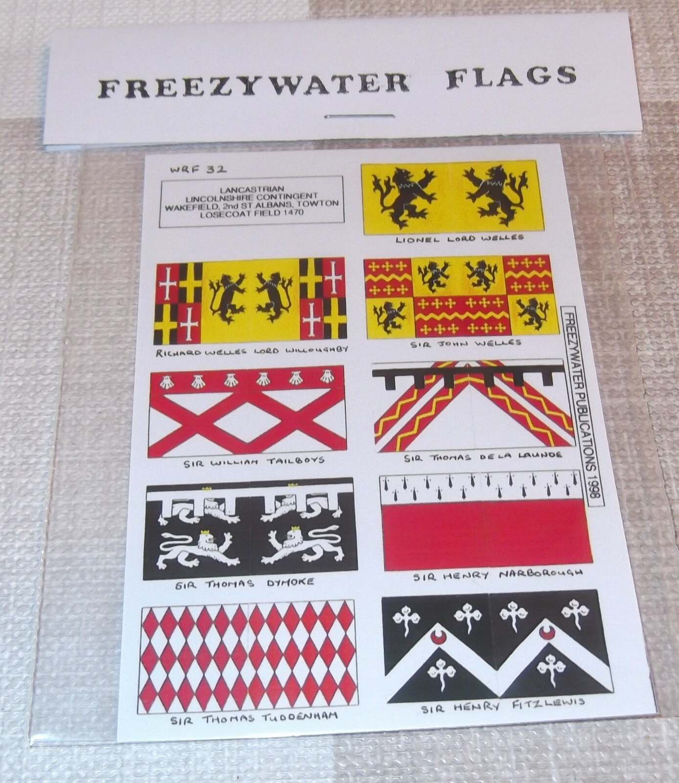 Wars of the Roses Lancastrian Lincolnshire Freezywater Flagsheet WR32 ...