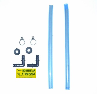 2 HYDROPONIC SIGHT LEVEL TUBE DRAIN KIT FOR HYDRO SYSTEM RESERVOIR OR ...