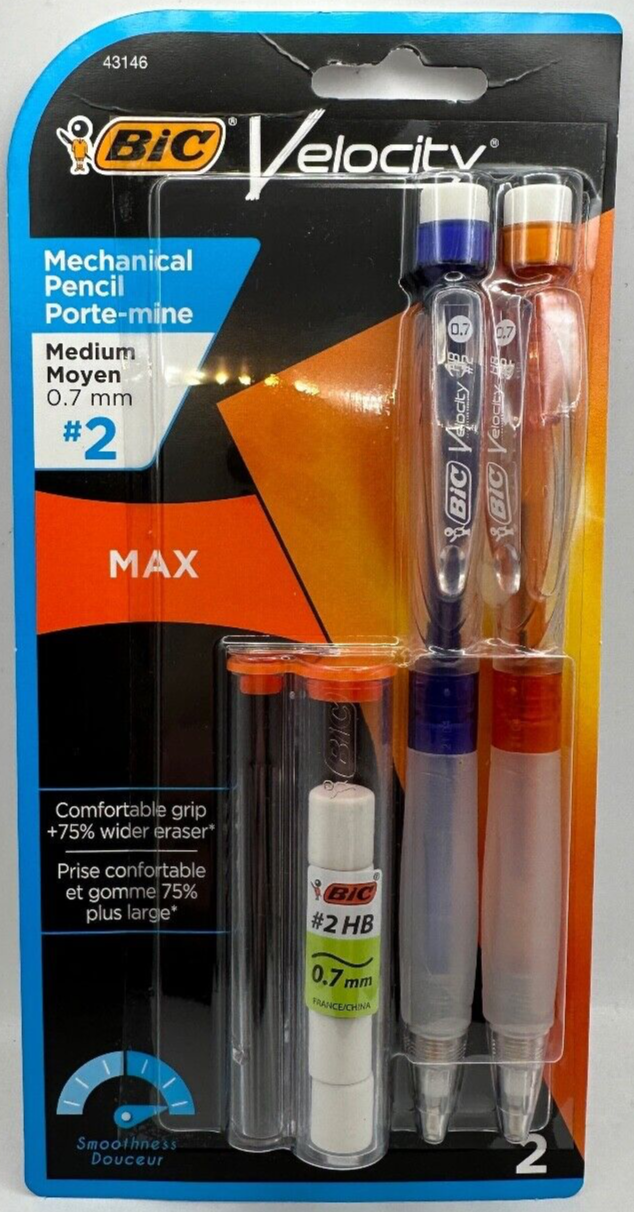 BIC Velocity Max Mechanical Pencil, Thick Point (0.7Mm), 2-Count | eBay
