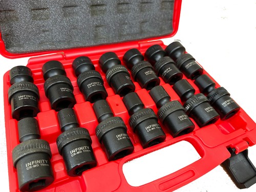 1 /2" Dr. 14pc 10-24mm 6pts Cr-MO Swivel Shallow Universal Impact ...