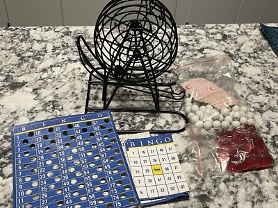 Fundex Family Game Deluxe Bingo Set metal Cage Cards Play Pieces | eBay