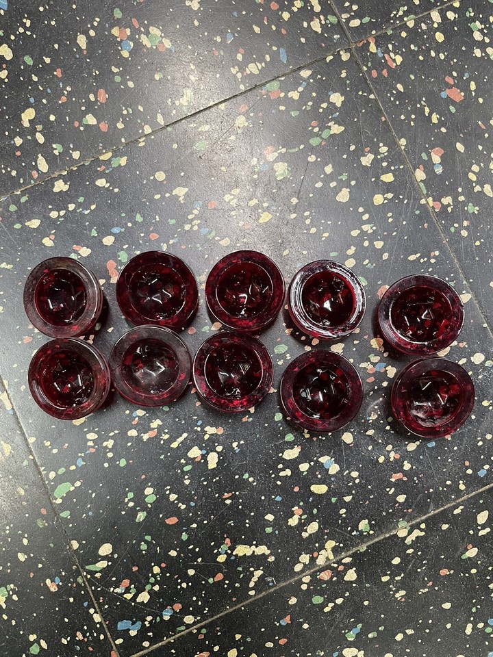 ORIGINAL ANTIQUE 1920's RED BUBBLE GLASS Reflectors~Auto~Motorcycle ...