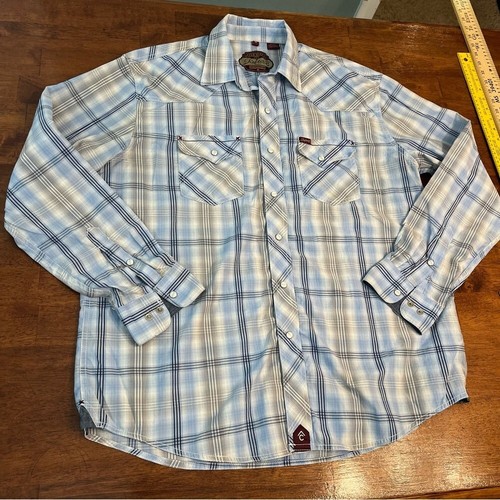 Rafter C men’s Red Dirt Collection gray blue pearl button down size XL ...