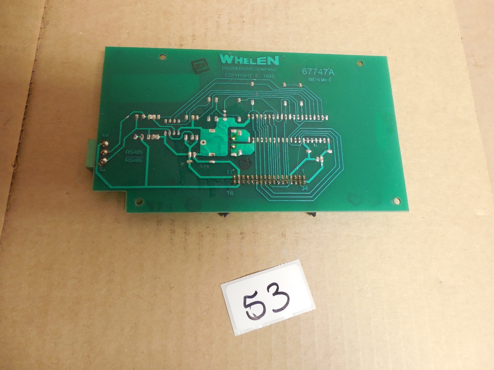 WHELEN ENGINEERING COMPANY RS-485 INTERFACE CIRCUIT BOARD 67747A 02 ...