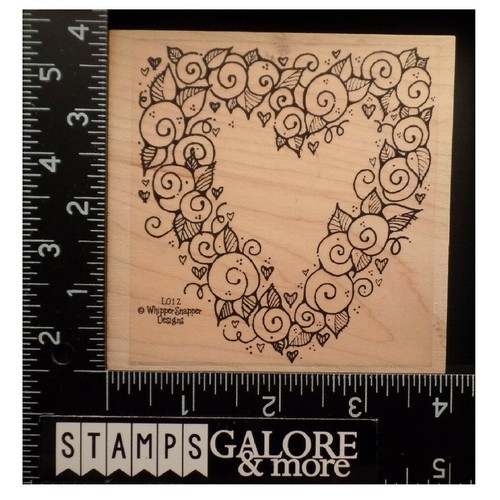 Whipper Snapper RUBBER STAMPS L012 VALENTINES LOVE POSEY ROSES LEAVES ...