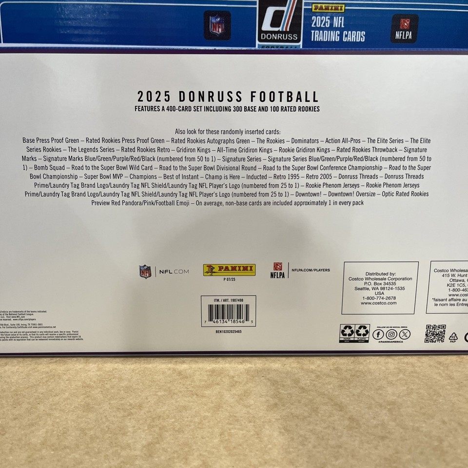 1 Pack 2025 Panini Donruss NFL Football Bundle Costco - In Hand - Ships ...