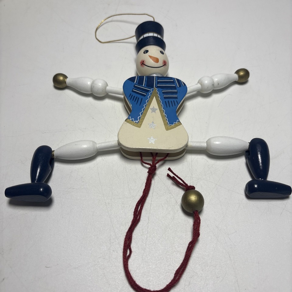 Vintage Jumping Jack Toy Puppet Pull String Snowman Ornament | eBay
