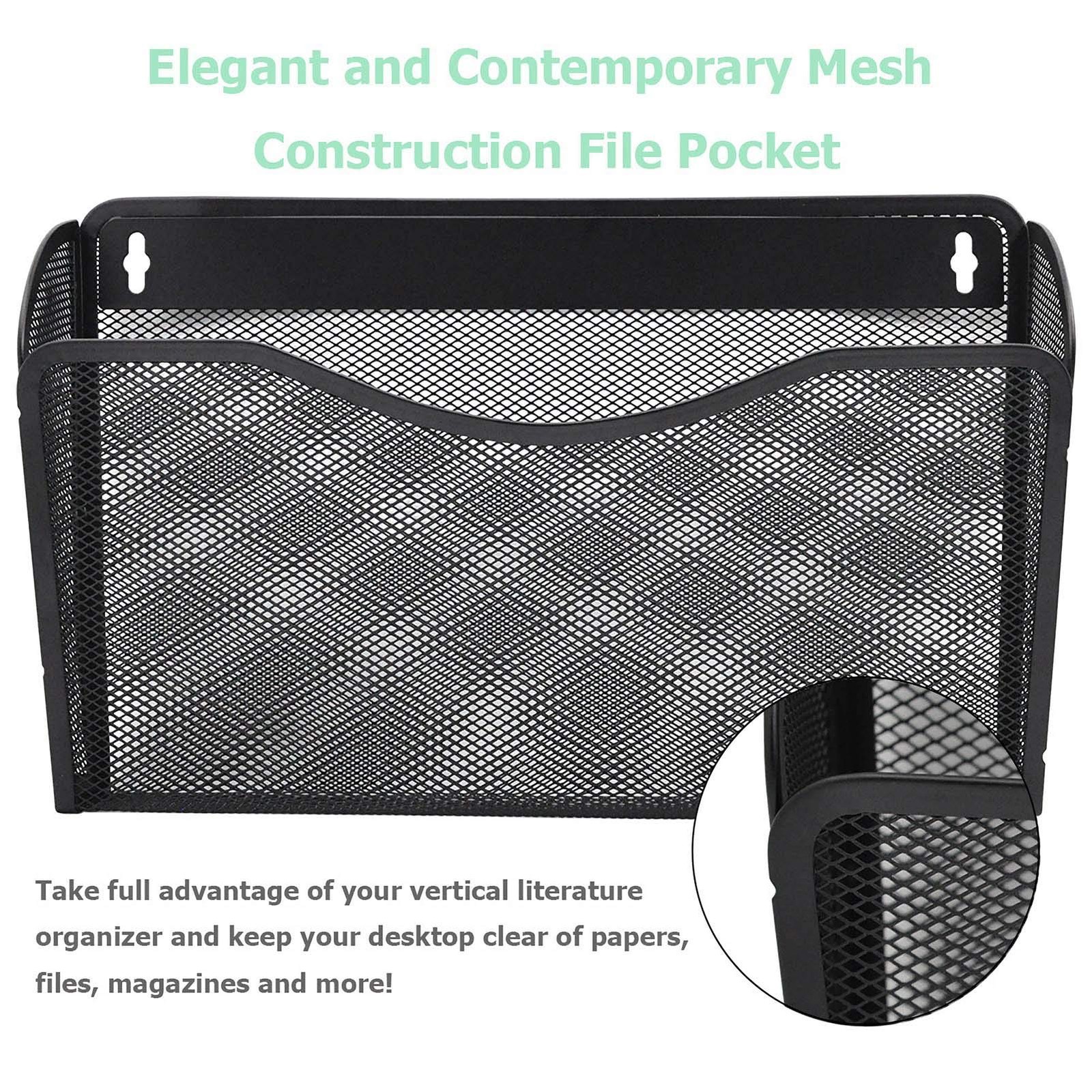 Easepres 3 Single Pocket Mesh Hanging File Organizer, Vertical Wall Mo ...