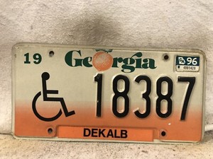 1996 Georgia Handicap License Plate | eBay