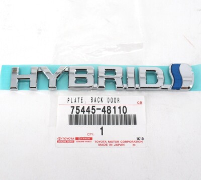 Genuine OEM Toyota 75445-48110 Rear 'HYBRID' Nameplate Badge 2017-19 ...