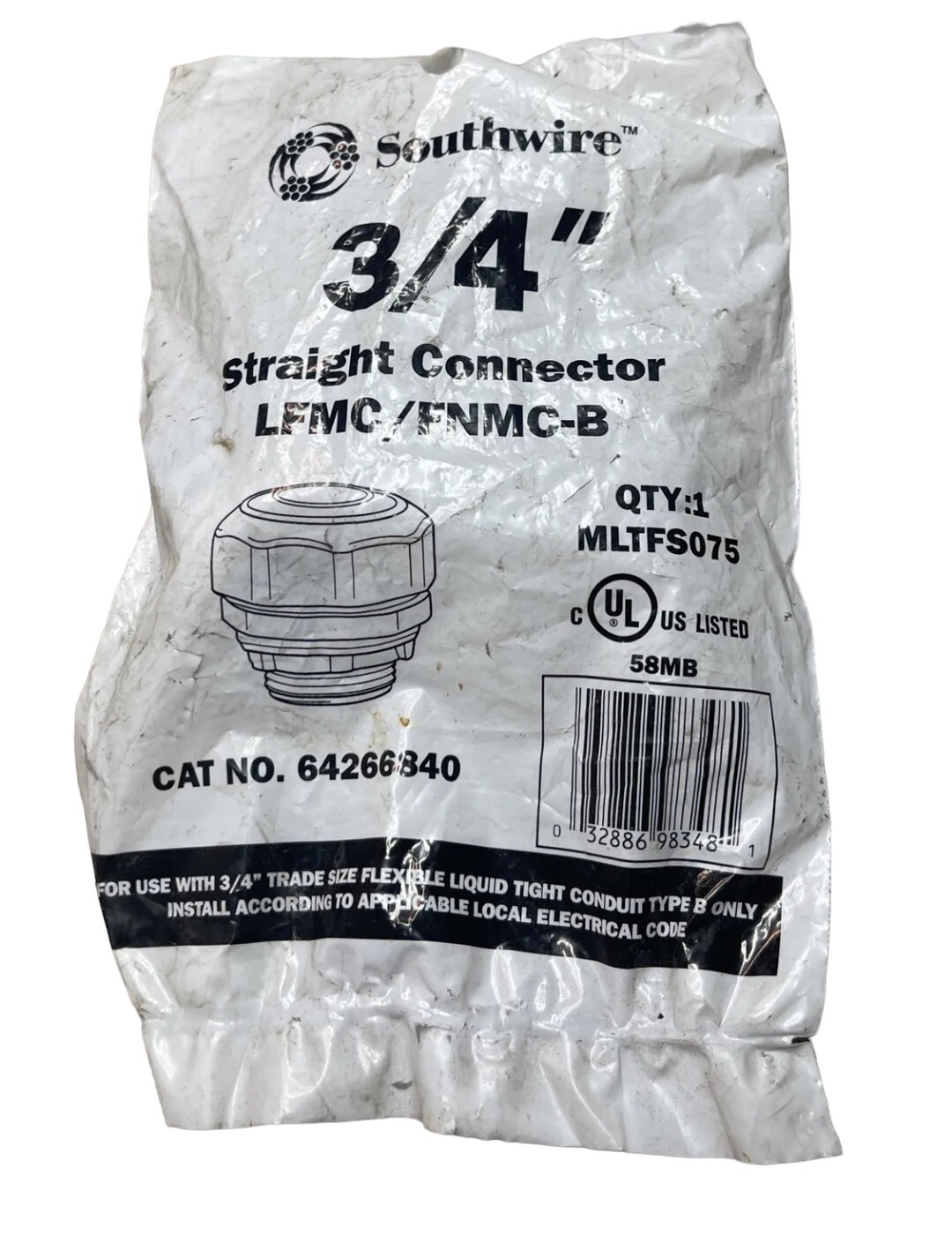 Southwire 64266840 3/4" Straight Connector LFMC/FNMC-B for sale online ...