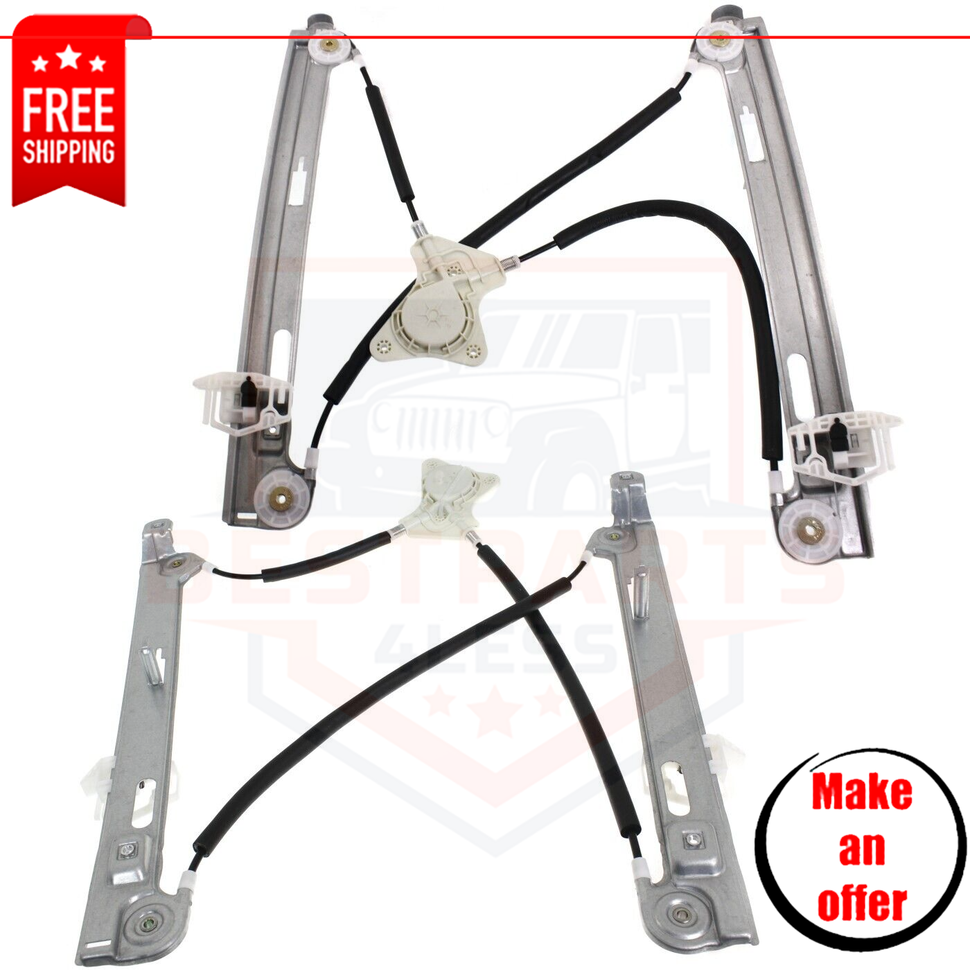 New Front Window Regulator set 2 pc left right side for 2007-2017 Jeep ...