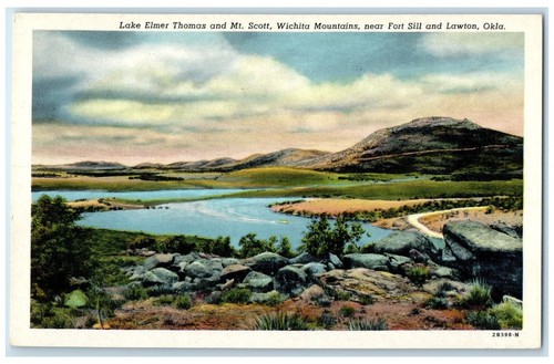 c1930 Lake Elmer Thomas Wichita Mountains Fort Sill Lawton Oklahoma OK ...