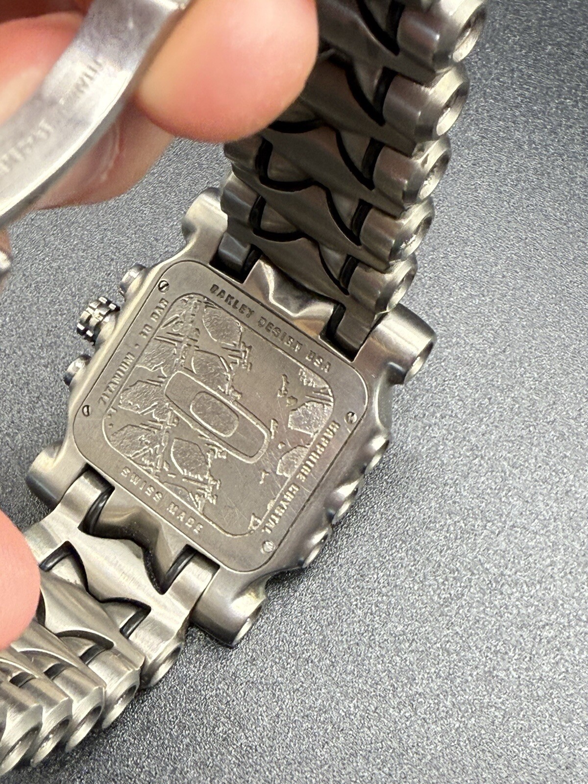 Oakley Minute Machine Titanium Black Silver Subdials Watch | eBay