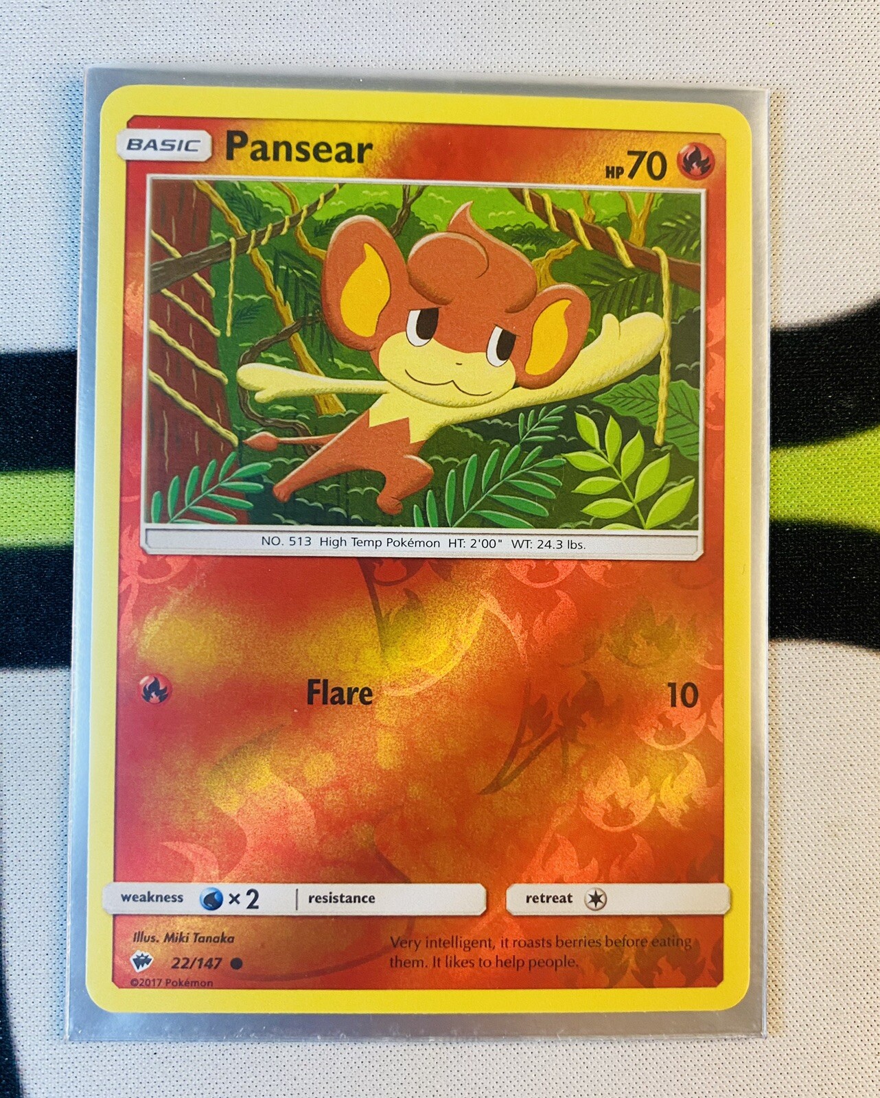 Pokemon TCG - Pansear 22/147 SM Burning Shadows Reverse Holo Card - NM ...
