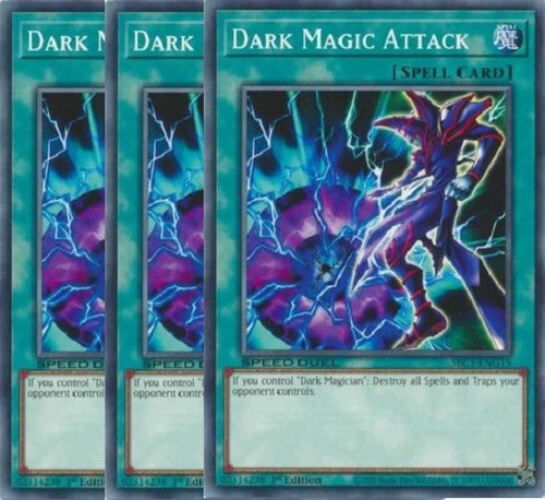 Yugioh - Dark Magic Attack x 3 - 1st Edition NM - Free Holographic Card ...