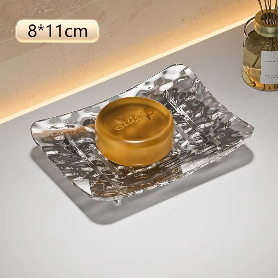 with Drain Hole Transparent Soap Box Non-slip Base Soap Dish Bathroom ...