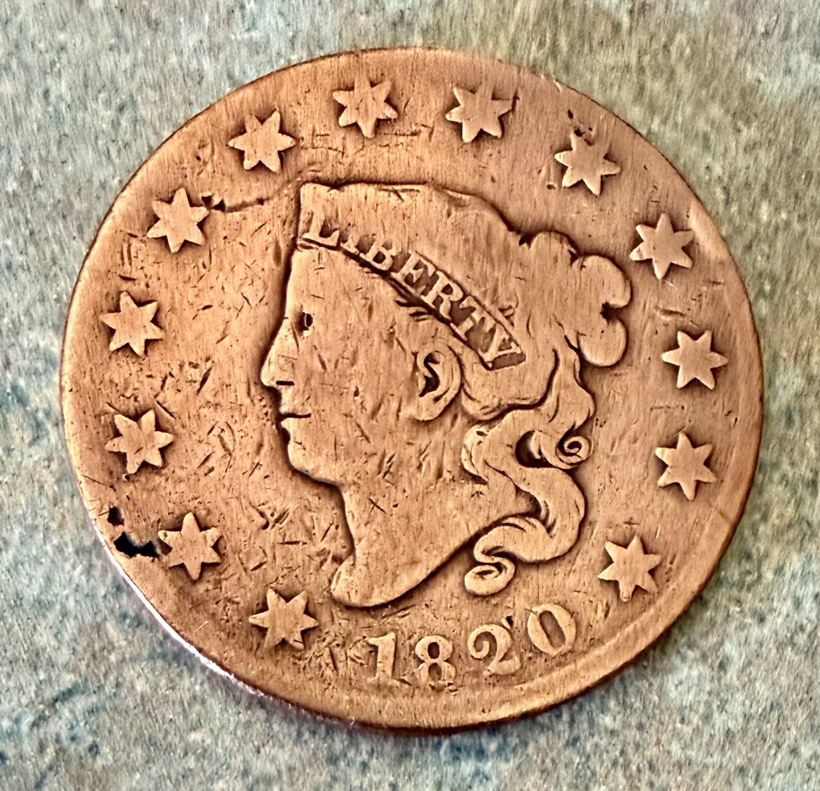 1820 Coronet Liberty Head Large Cent - Small Date Variety - FREE ...
