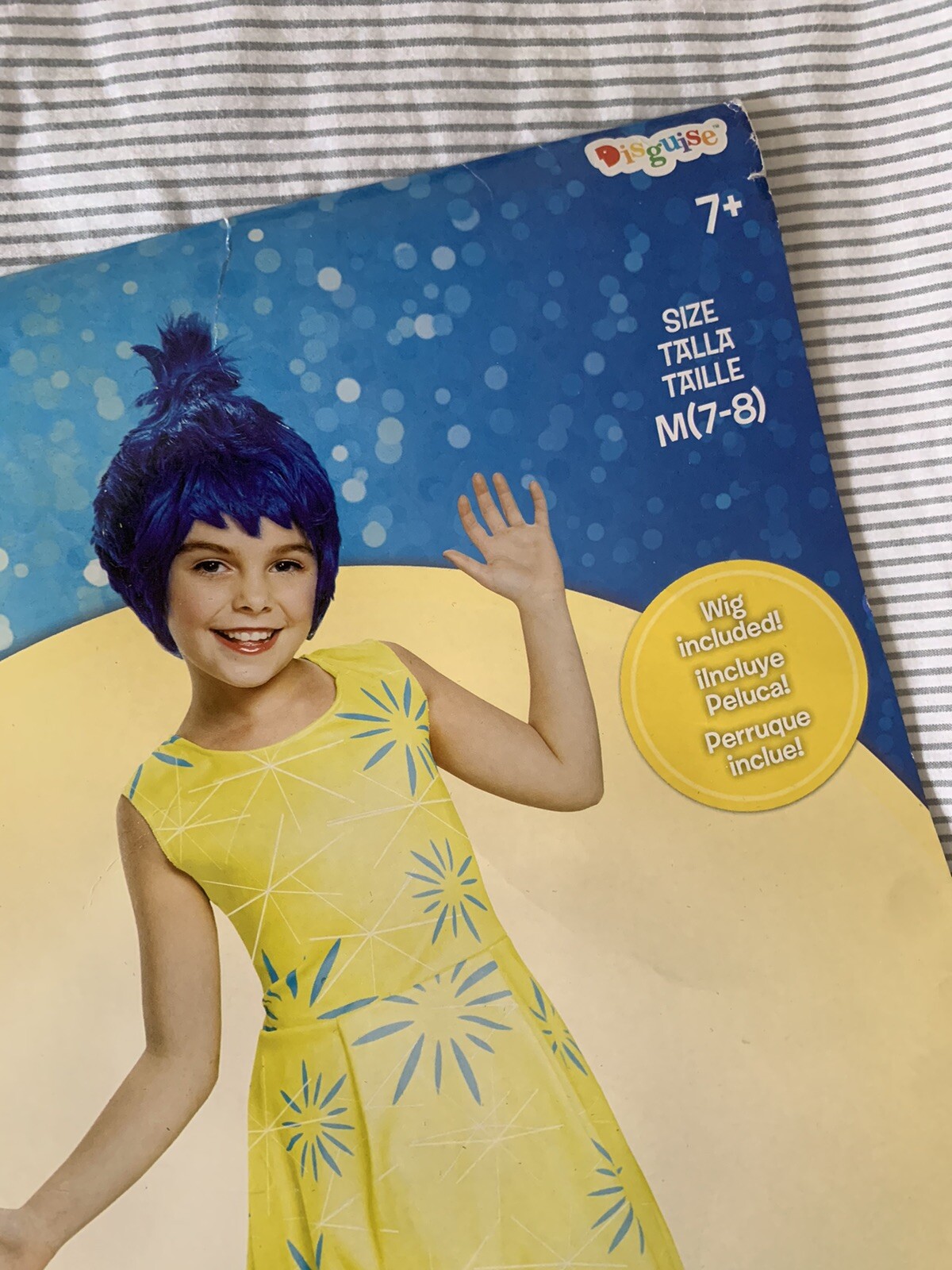 Spirit Halloween Disney Inside Out Joy Girl size Medium 7-8 Costume ...