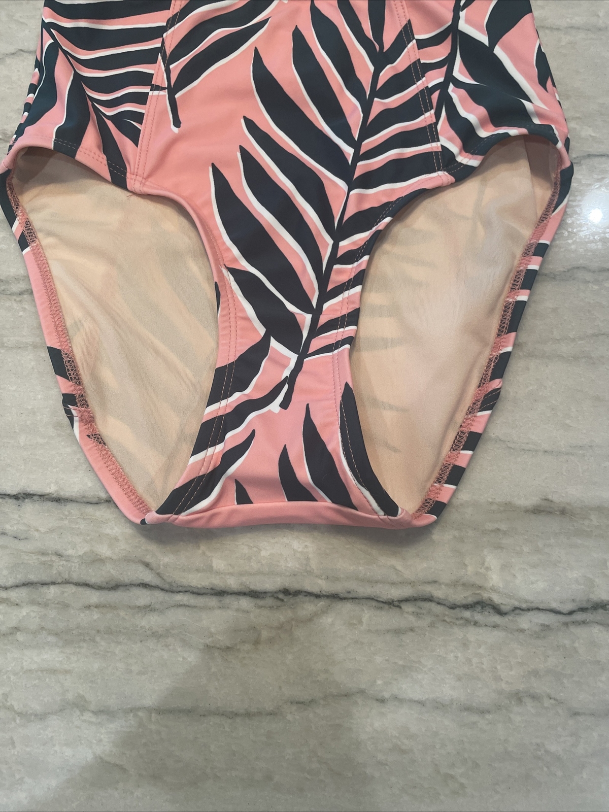 Lime Ricki XS Swimwear High Waisted Bikini Bottom Palm Leaf Pink Green ...