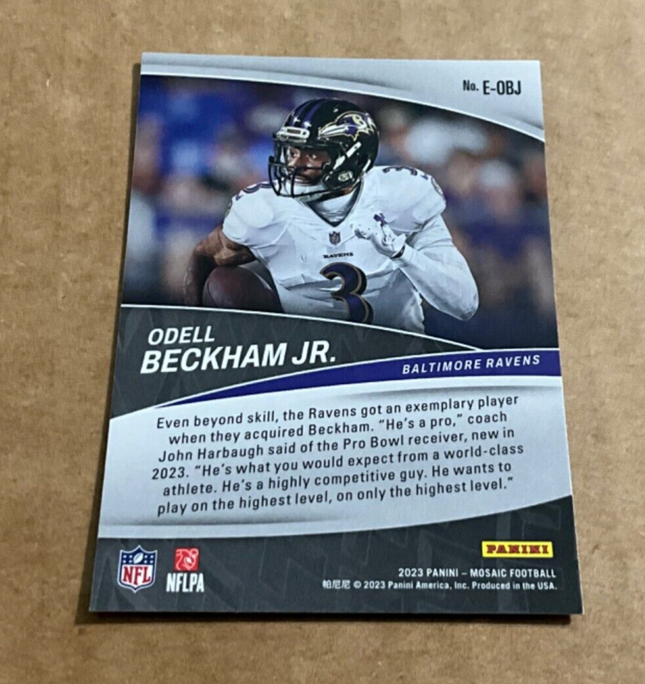 2023 Mosaic E-OBJ Odell Beckham Jr Elevate Baltimore Ravens Football ...