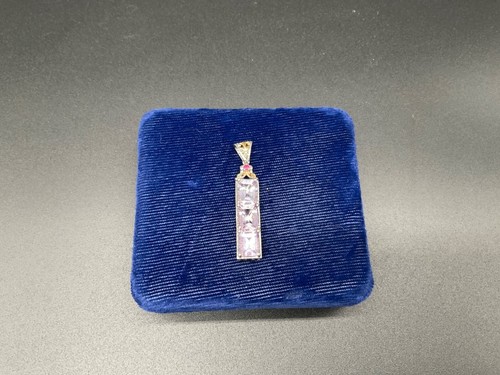 Sterling Silver Amethyst & Ruby Pendant With Intricate Design Dangle ...