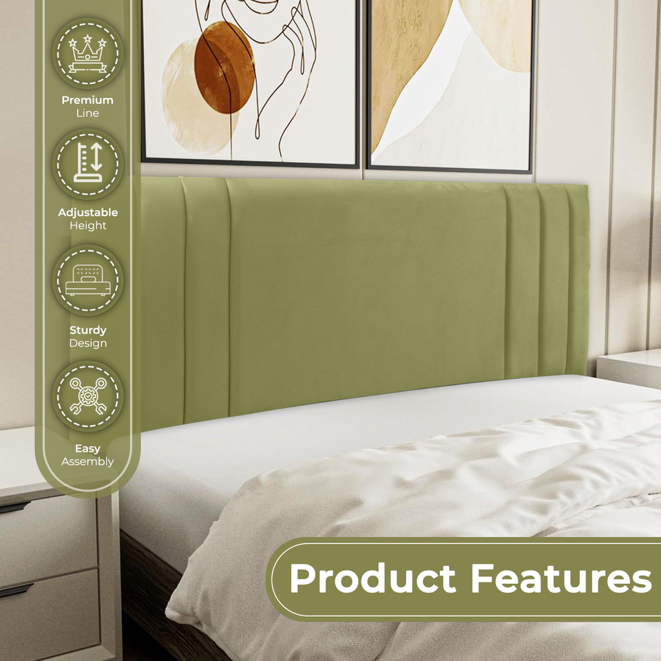 2FT6,3FT,4FT,5FT,6FT All Size Headboards Plush Fabric Divan Bed Rio ...