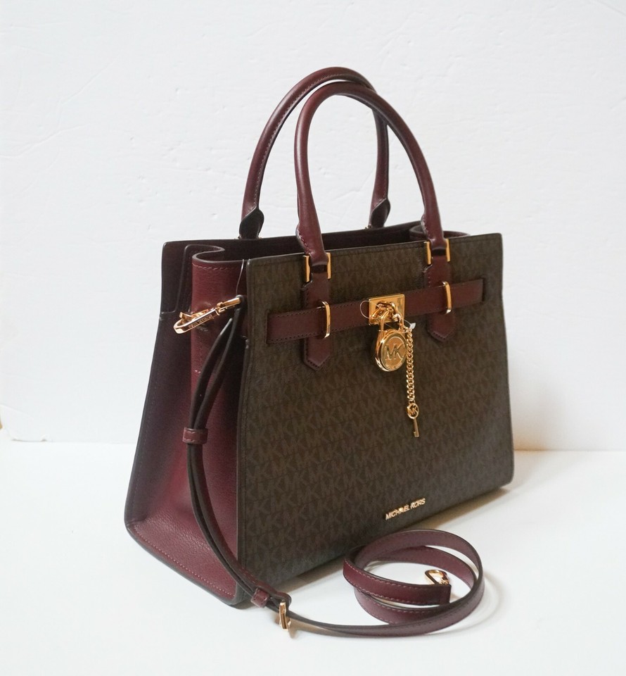 MICHAEL KORS HAMILTON MEDIUM SATCHEL SHOULDER CROSSBODY BAG | eBay