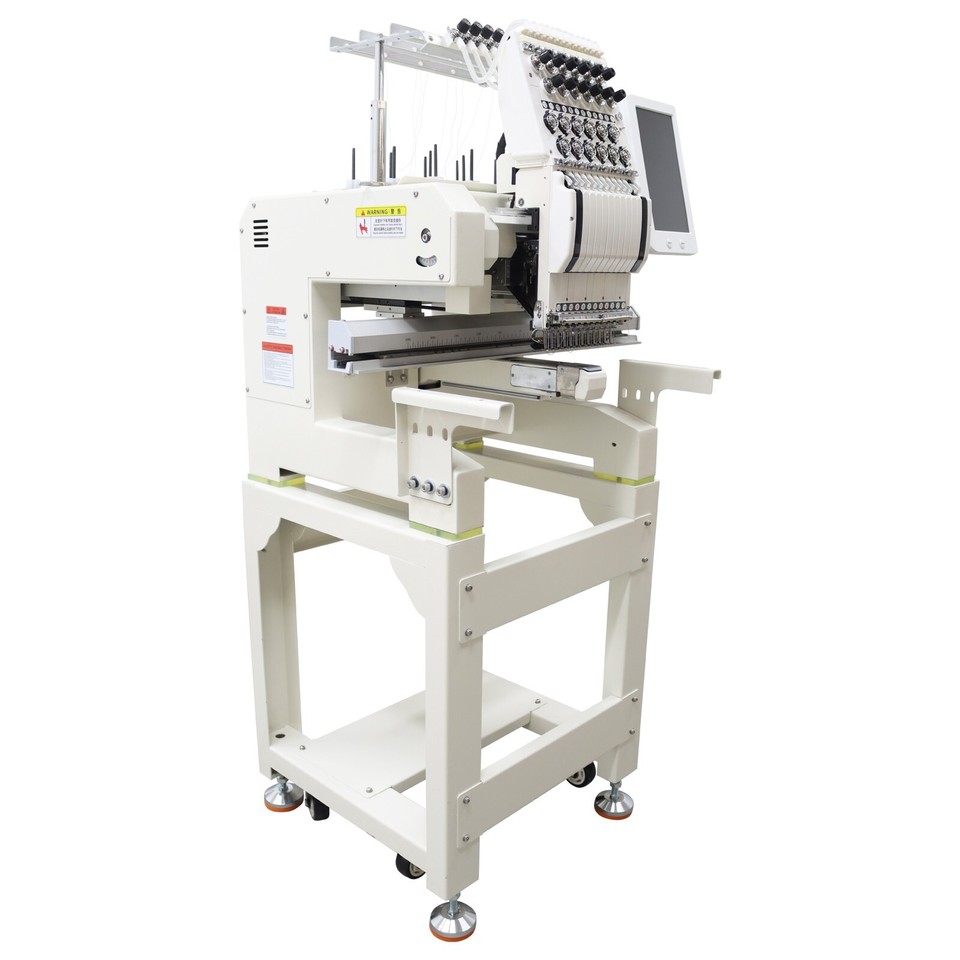 Single Head 12 Needle Commercial Auto Embroidery Machine w/LCD Screen ...