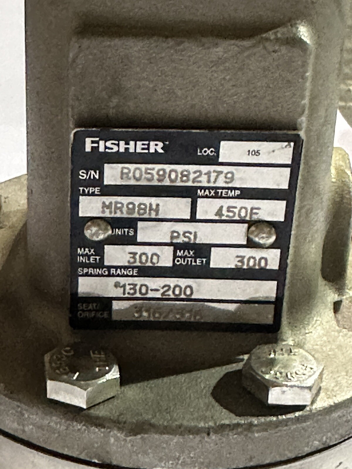 Fisher MR98H Iron Back Pressure Regulator Valve 1/2in Npt, 15 to 200 ...