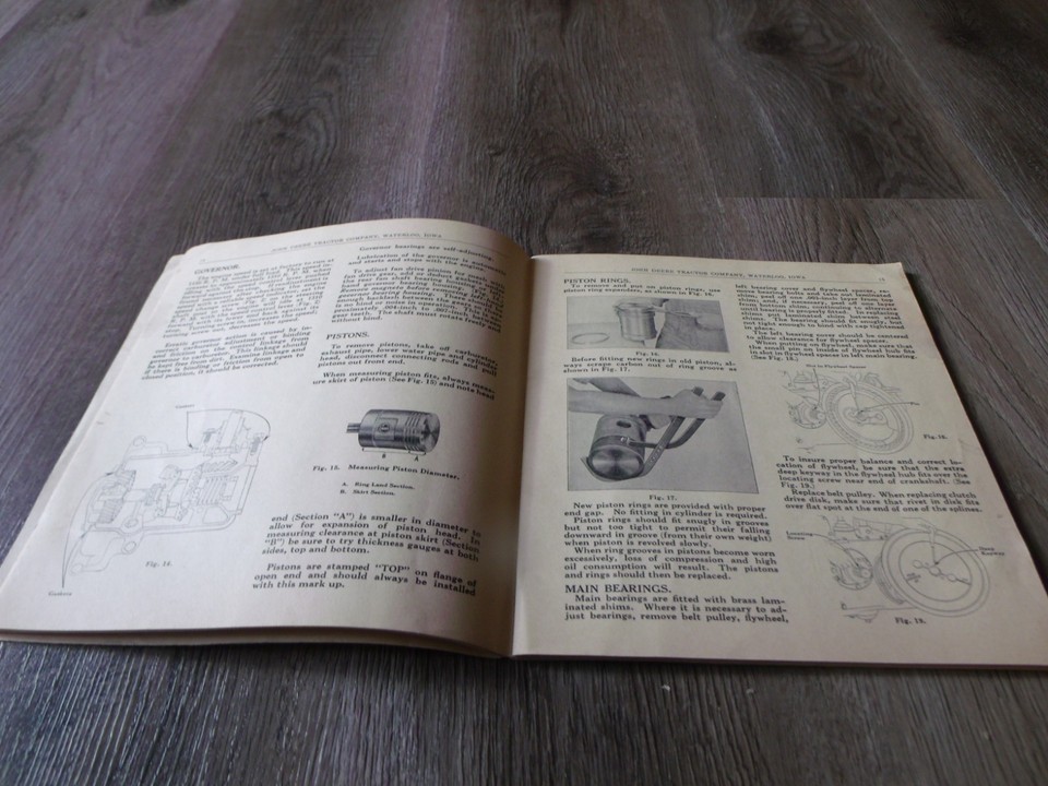 VINTAGE INSTRUCTIONS PARTS LIST JOHN DEERE TRACTOR MODEL B BN BNH BW ...