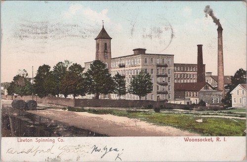 Lawton Spinning Co Woonsocket Rhode Island Mill 1906 Postcard | eBay
