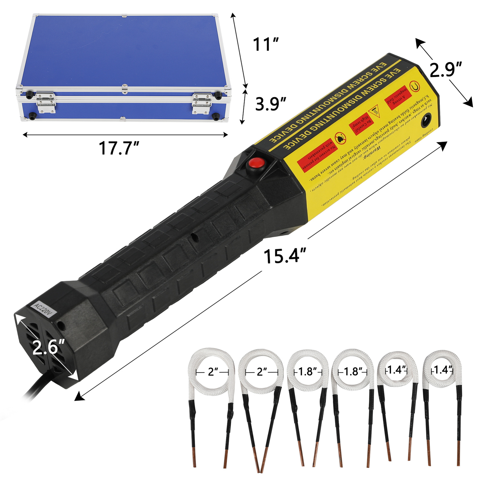 Magnetic Induction Heater Kit with 8 Coils Portable Heat Induction Tool ...