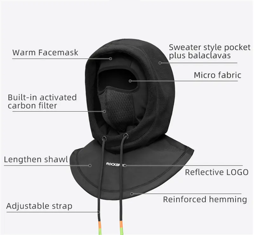 ROCKBROS Men's Ski Full Face Mask Thermal Winter Mask Fleece Cycling ...