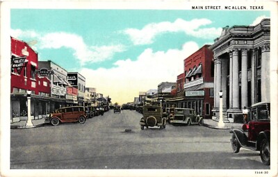 Vintage Postcard Main Street McAllen Texas 1554-30 Unposted Collectible ...